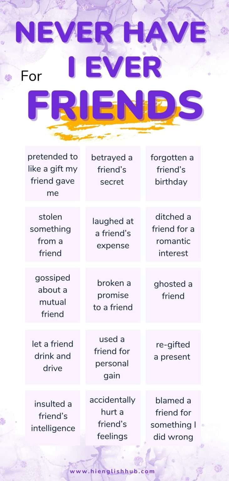 401+ Good Never Have I Ever Questions For Endless Fun - Hi English Hub