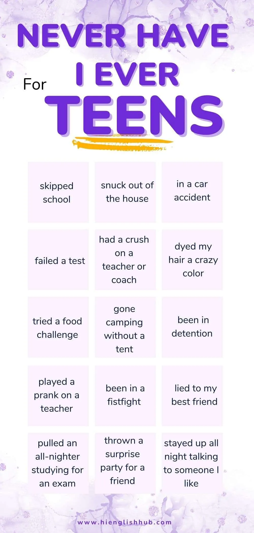 401+ Good Never Have I Ever Questions For Endless Fun - Hi English Hub