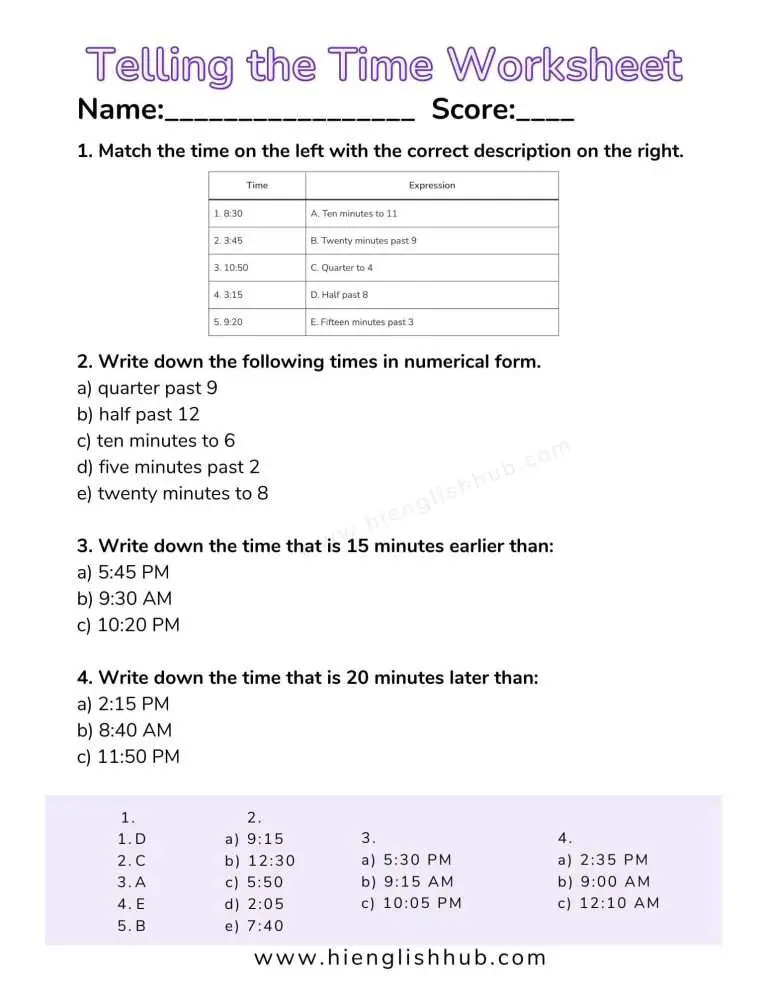 Tick Tock: How To Tell Time In English Like A Native (FREE Worksheets ...